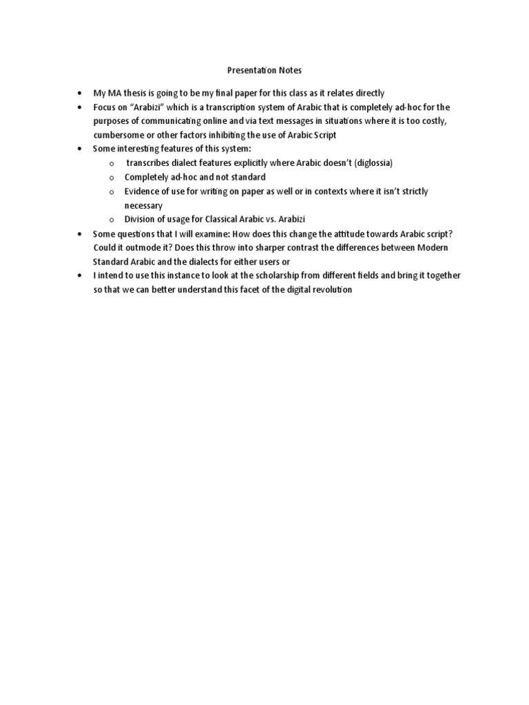 Presentation Notes | PDF