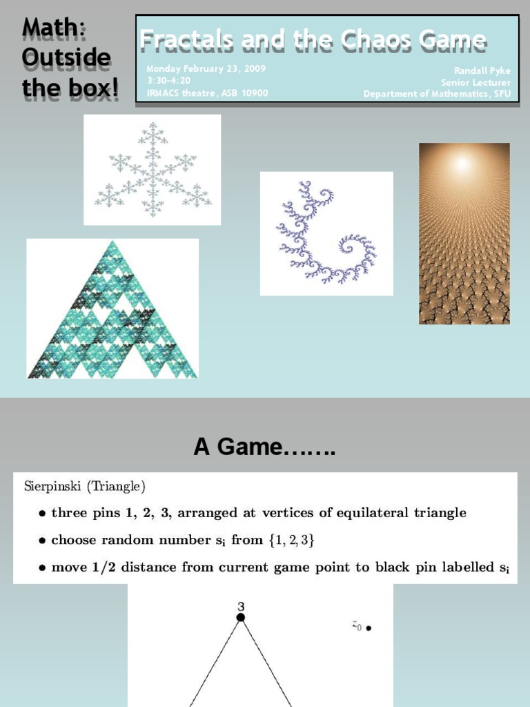 Chaosgame PDF | PDF | Fractal | Functions And Mappings