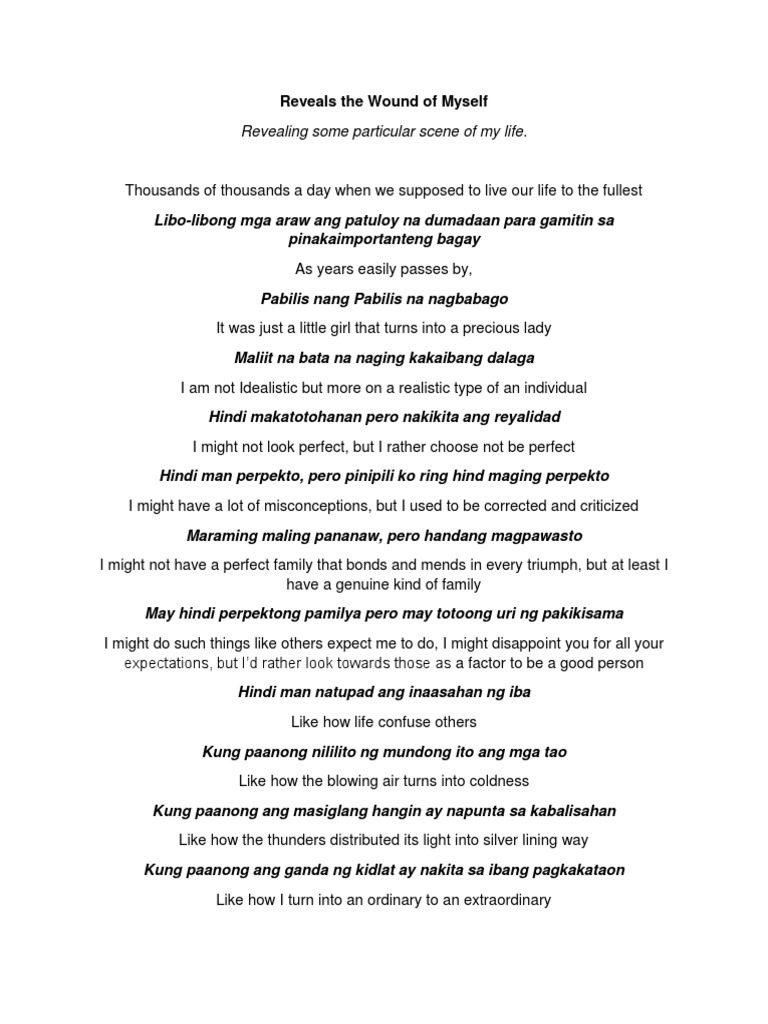 Reveals The Wound of Myself (Reesel) | PDF