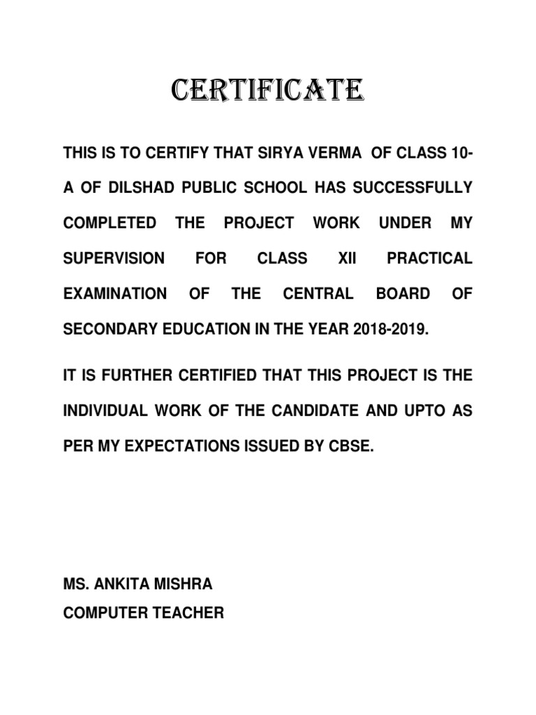 Certificate | PDF