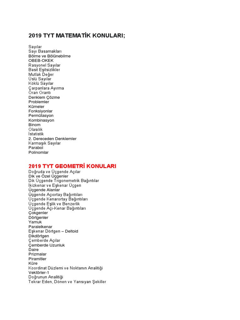 Tyt Konulari | PDF