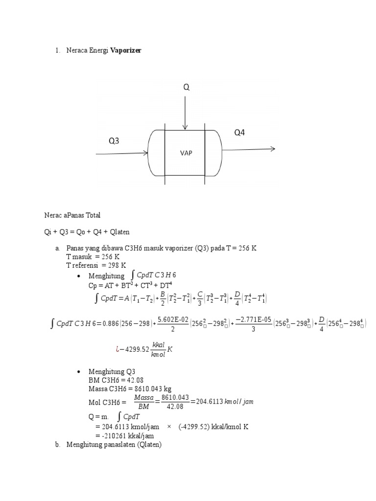 Neraca Energi dalam Proses Vaporizer | PDF | Sains & Matematika