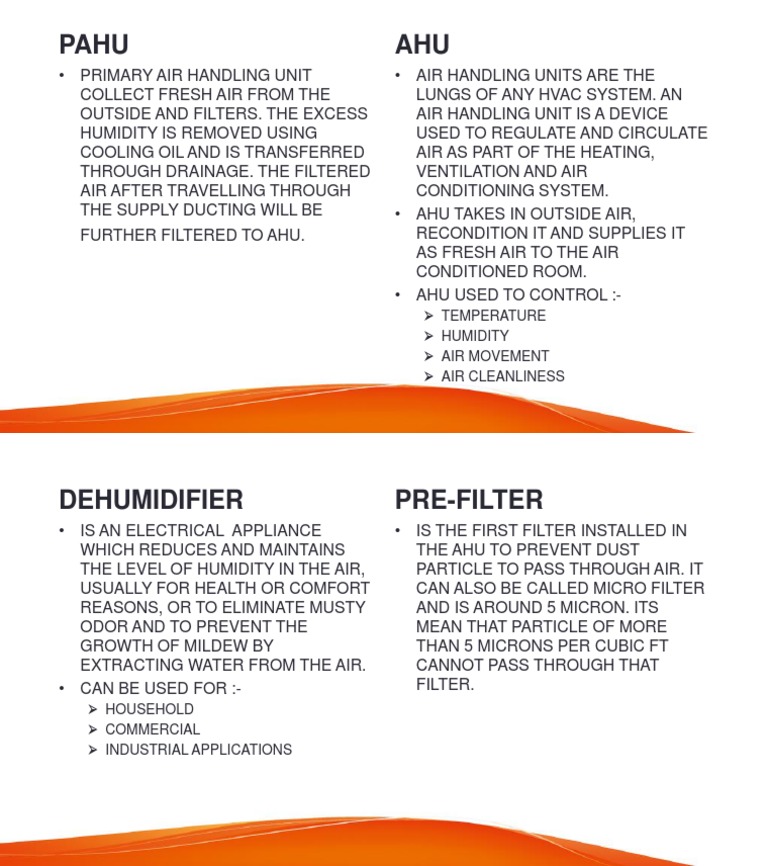 Pahu AHU: Temperature Humidity Air Movement Air Cleanliness | PDF