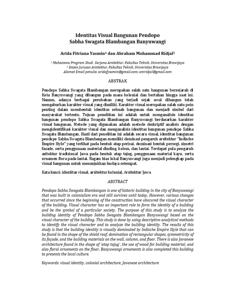 Identitas Visual Bangunan Pendopo | PDF