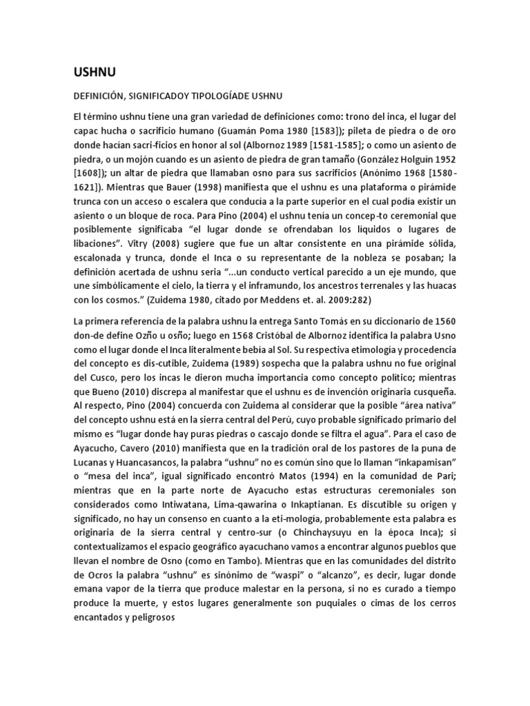 USHNU | PDF | Imperio Inca | Andes