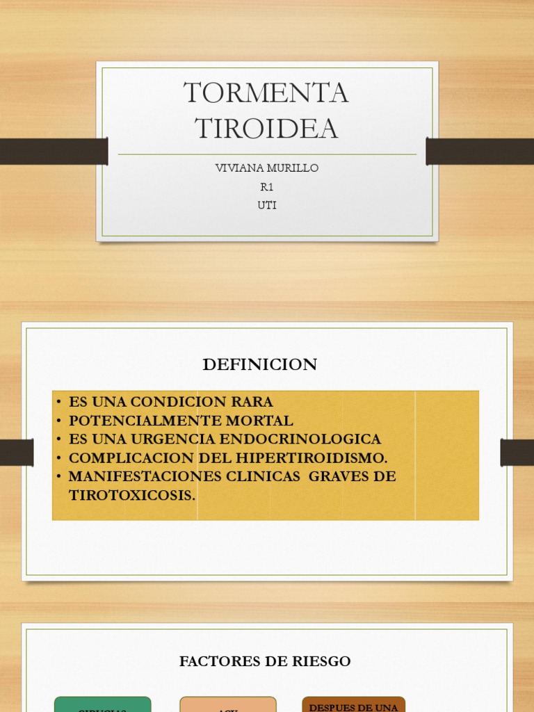 Tormenta Tiroidea: Diagnóstico y Tratamiento | PDF | Tiroides ...