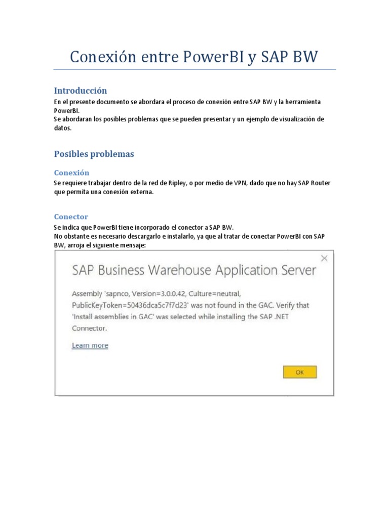 Conexión Entre PowerBI y SAP BW | PDF