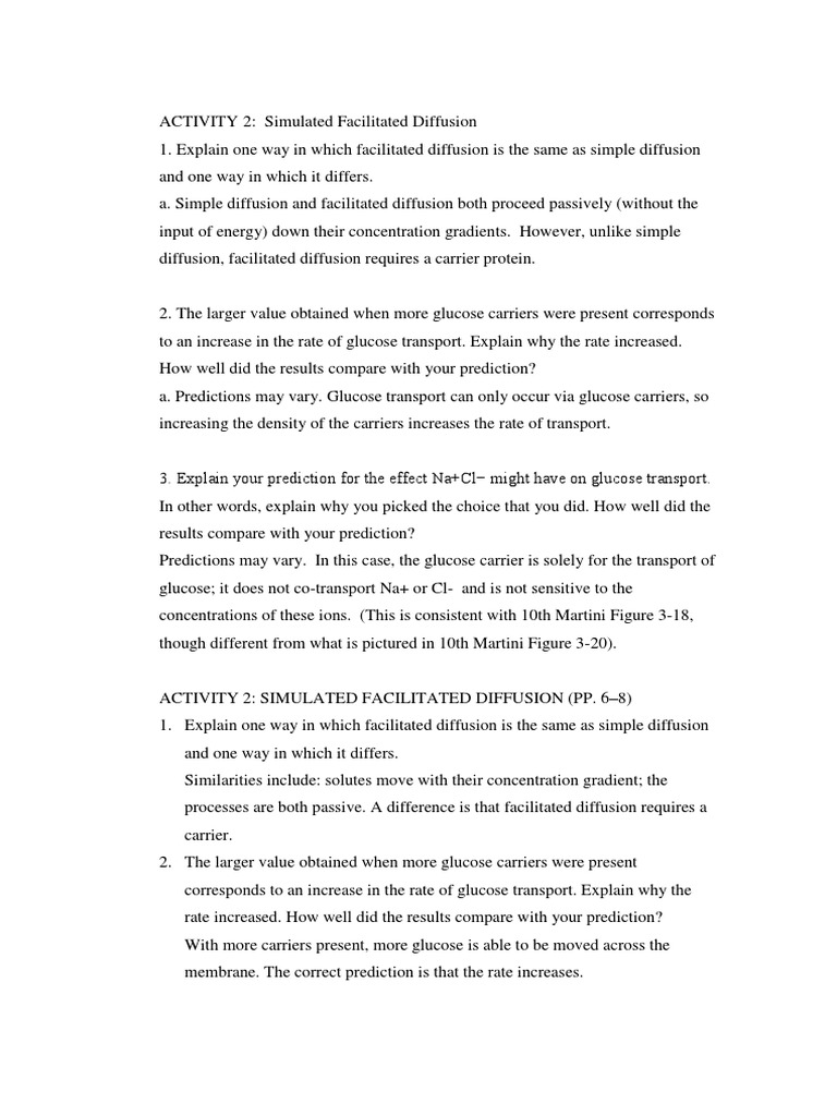 Laporan Physioex Activity 2 | PDF | Diffusion | Cell Biology