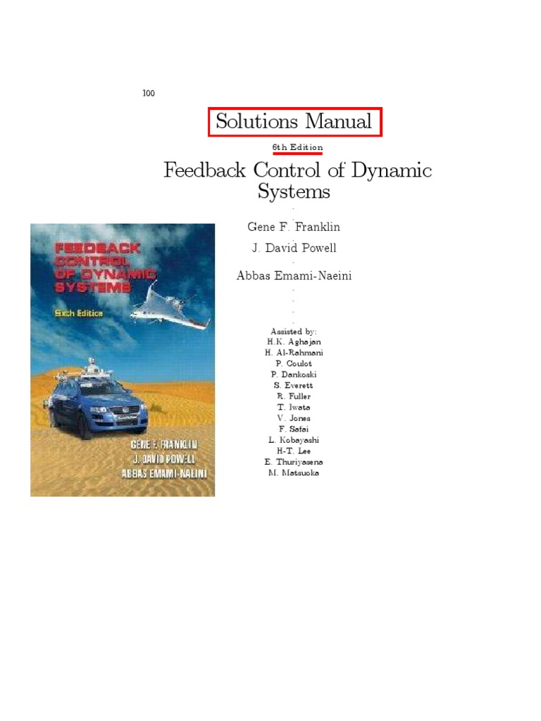 Feedback Control of Dynamic Systems 6th | PDF