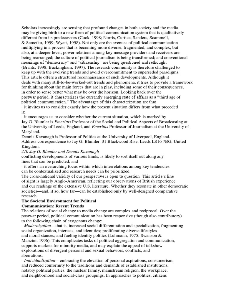 Paper. The Third Age of Political Communication Influences and Features ...