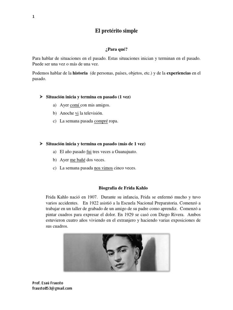 Guía del Pretérito Simple en Español | PDF | Tipología Lingüística