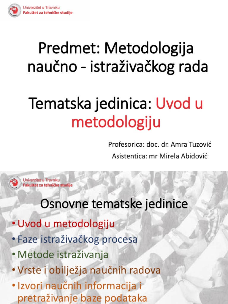 1 - Metodologija - Uvodno Predavanje | PDF