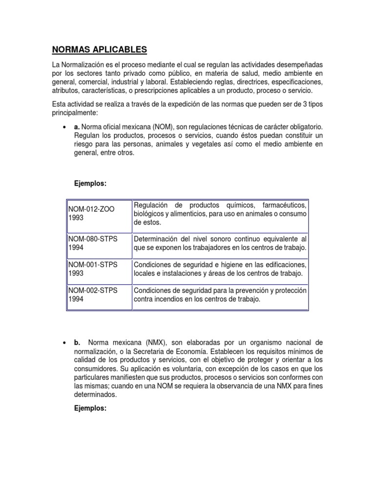 Normas Aplicables | PDF | Organización internacional para la estandarización | Calidad (comercial)