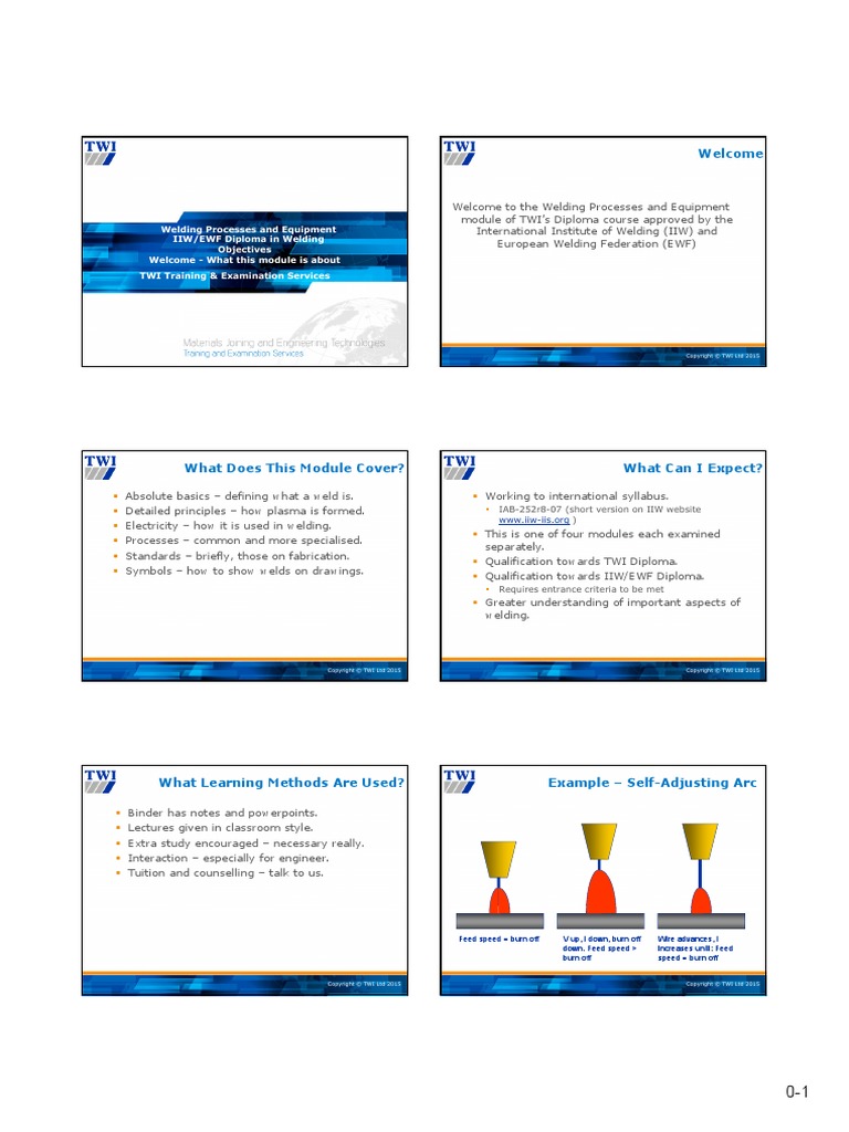 TWI ppt-WPE1-Course-Notes PDF | Download Free PDF | Welding | Construction