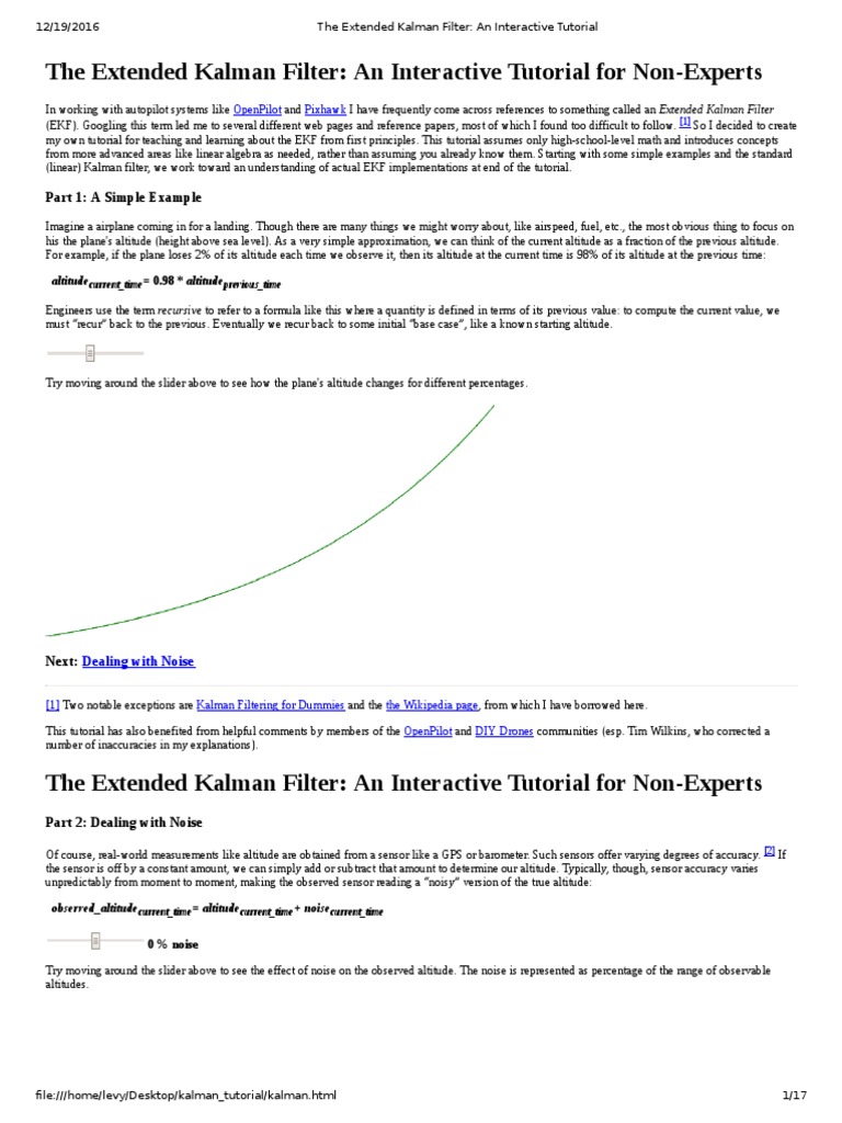 The Extended Kalman Filter: An Interactive Tutorial For Non Experts ...