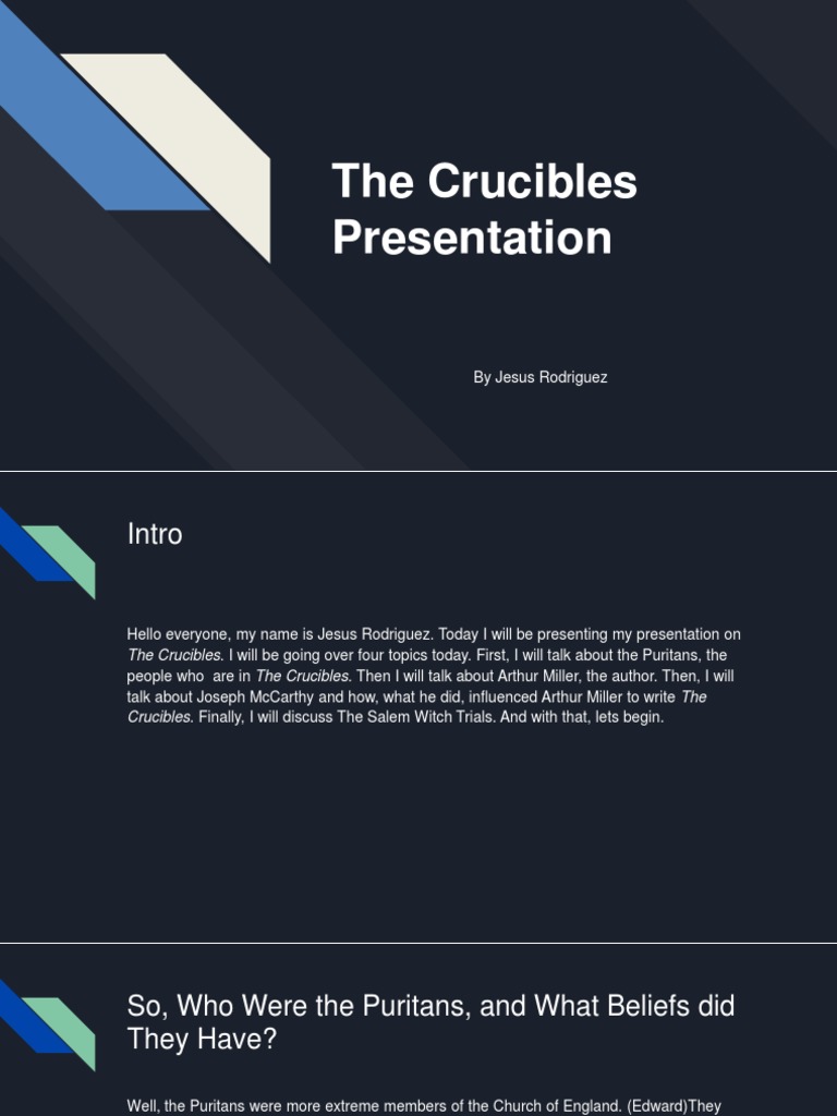 The Influence of McCarthyism on Arthur Miller's Play 'The Crucible': An ...