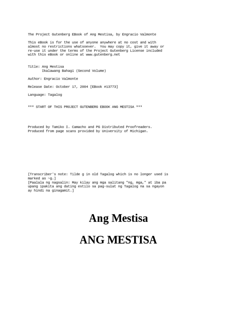 Ang Mestisa | PDF