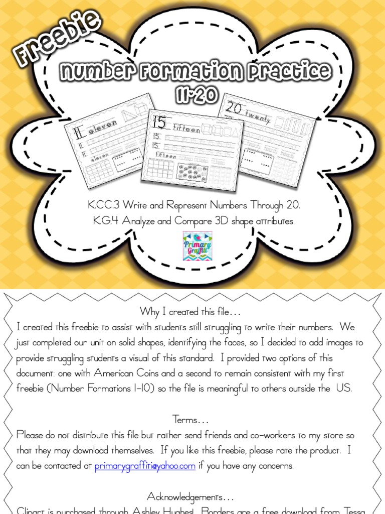 K.CC.3 Write and Represent Numbers Through 20. K.G.4 Analyze and ...