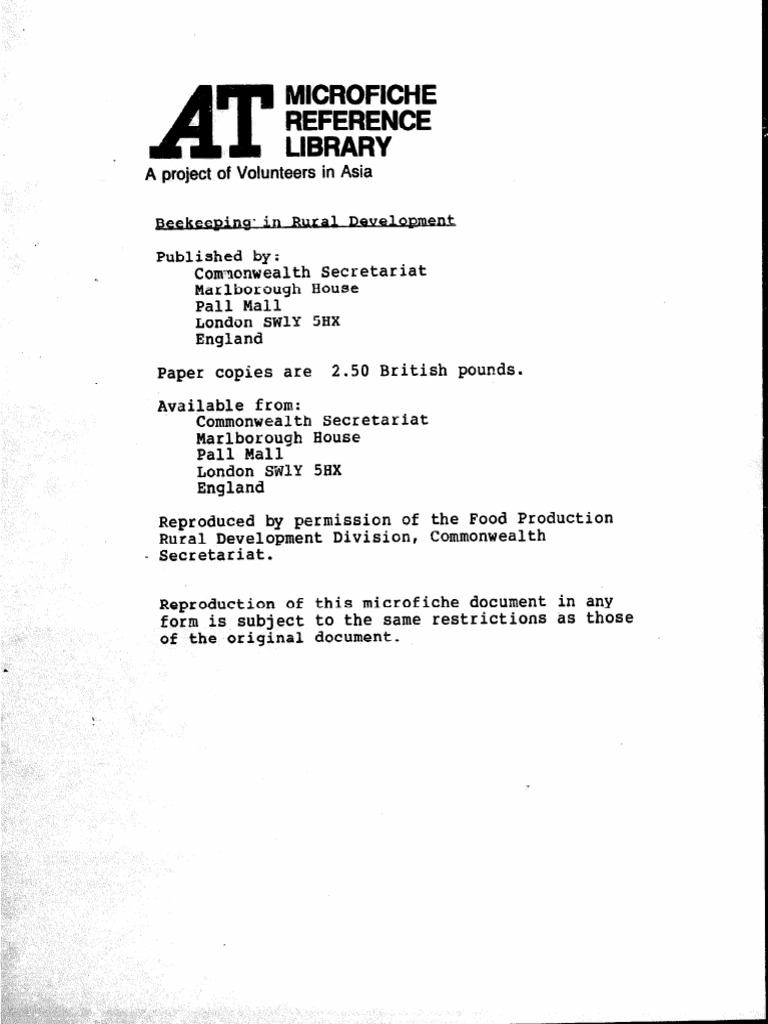 Beekeeping in Rural Development 1999 PDF | PDF | Honey Bee | Beehive