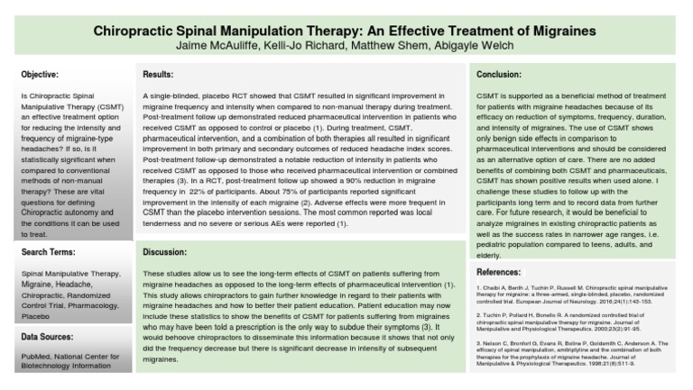 VSC Poster Project | PDF | Chiropractic | Migraine