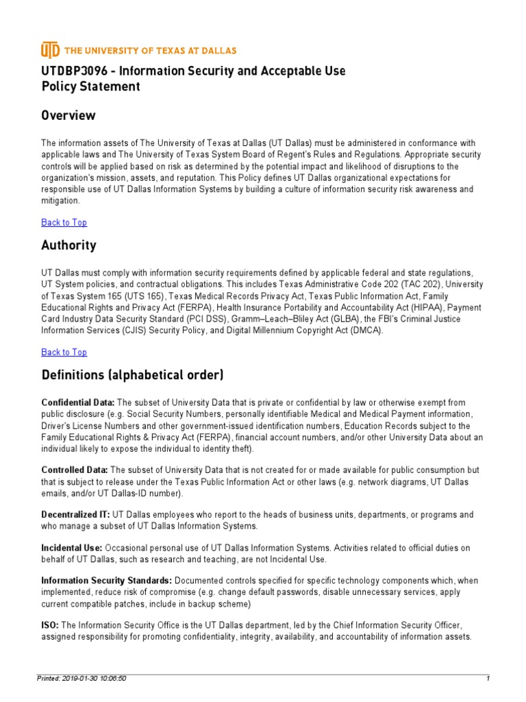 Info Sec Policy Statement | PDF | Information Security | Regulatory ...