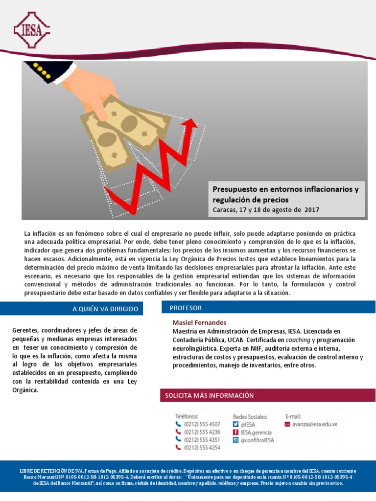 Presupuesto en Entornos Inflacionarios Programa Iesa | PDF | Presupuesto | Inflación