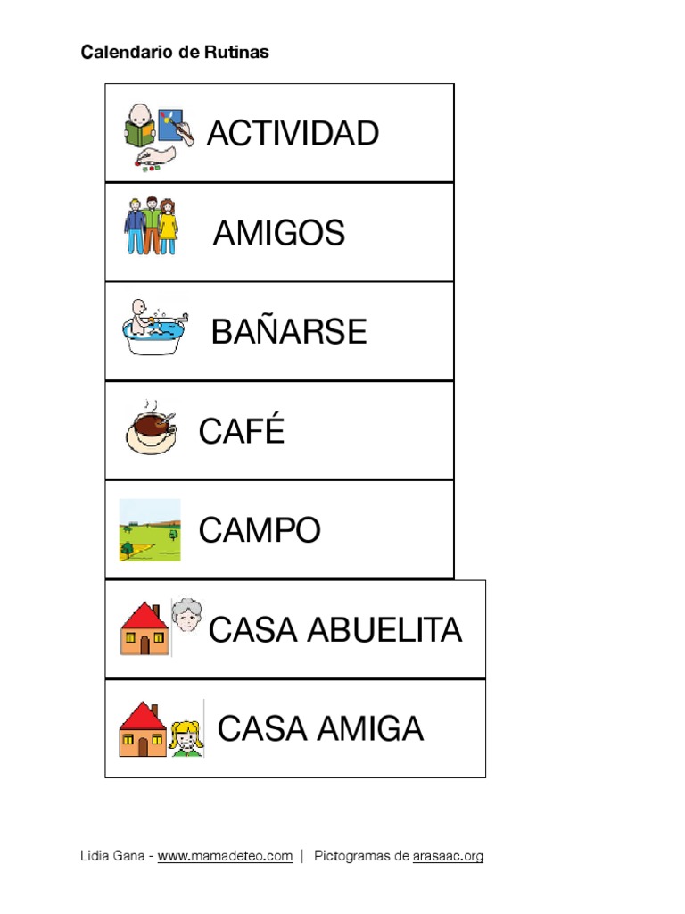 Calendario de Rutinas | PDF