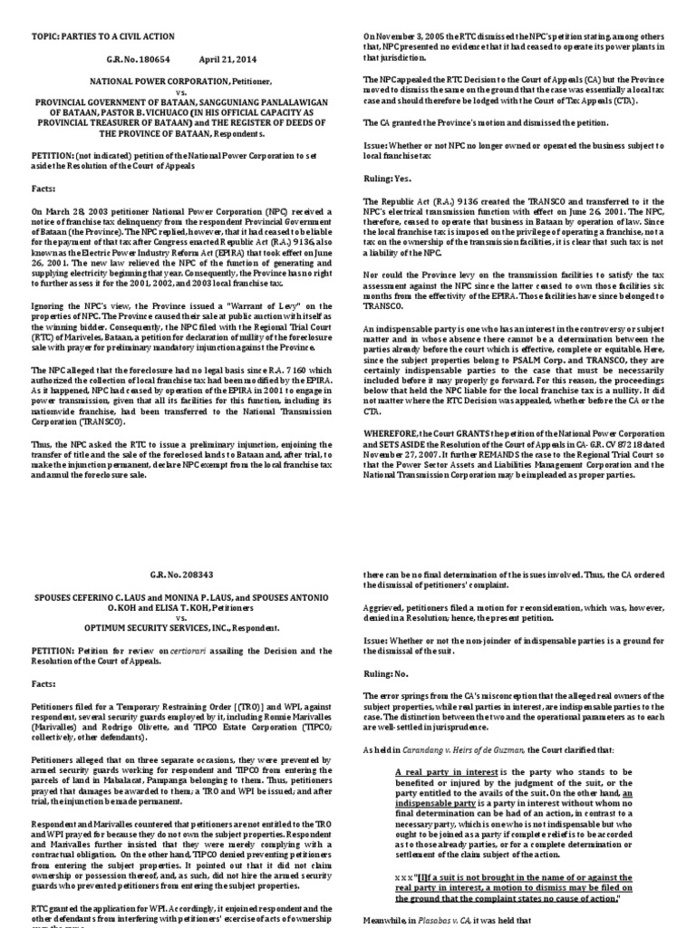 Case Digests Civpro | Download Free PDF | Lawsuit | Complaint