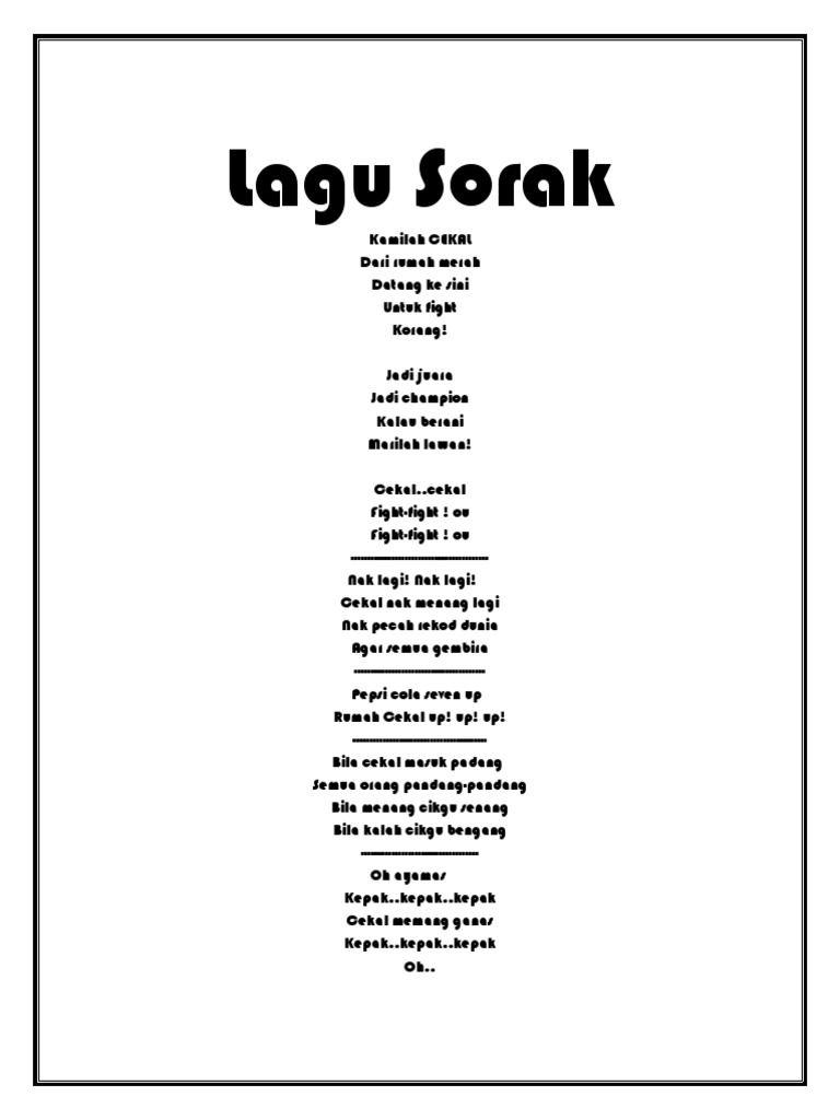 Lagu Sorak | PDF