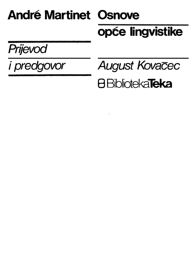 André Martinet - Osnove opće lingvistike (1982).pdf | PDF