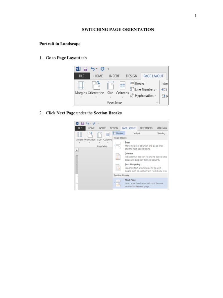 Switch Page Orientation Guide | PDF