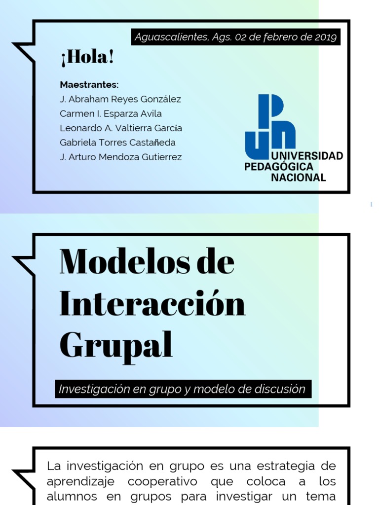 Modelos de Interacción Grupal | PDF | Planificación | Aprendizaje