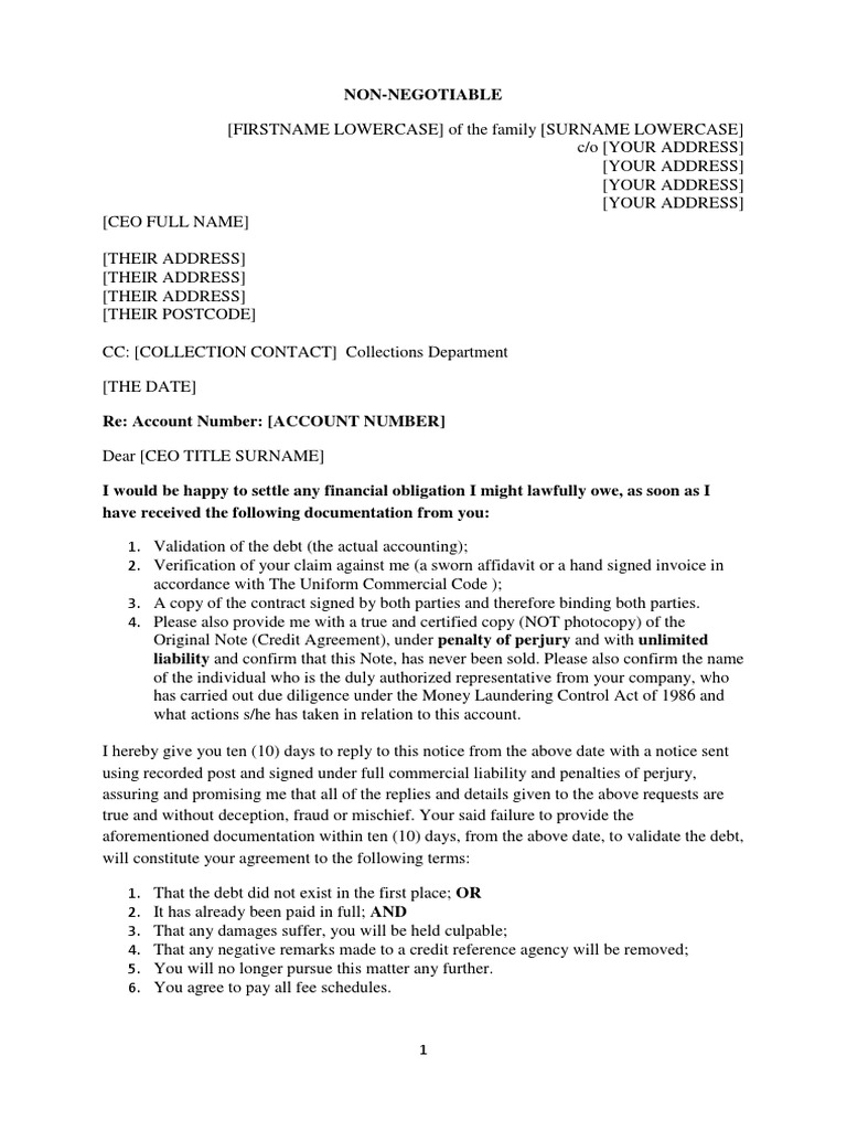 Debt Validation Request Template | PDF | Debt | Justice