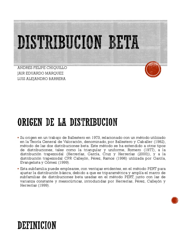 Distribucion Beta | PDF | Distribución de probabilidad | Estadísticas