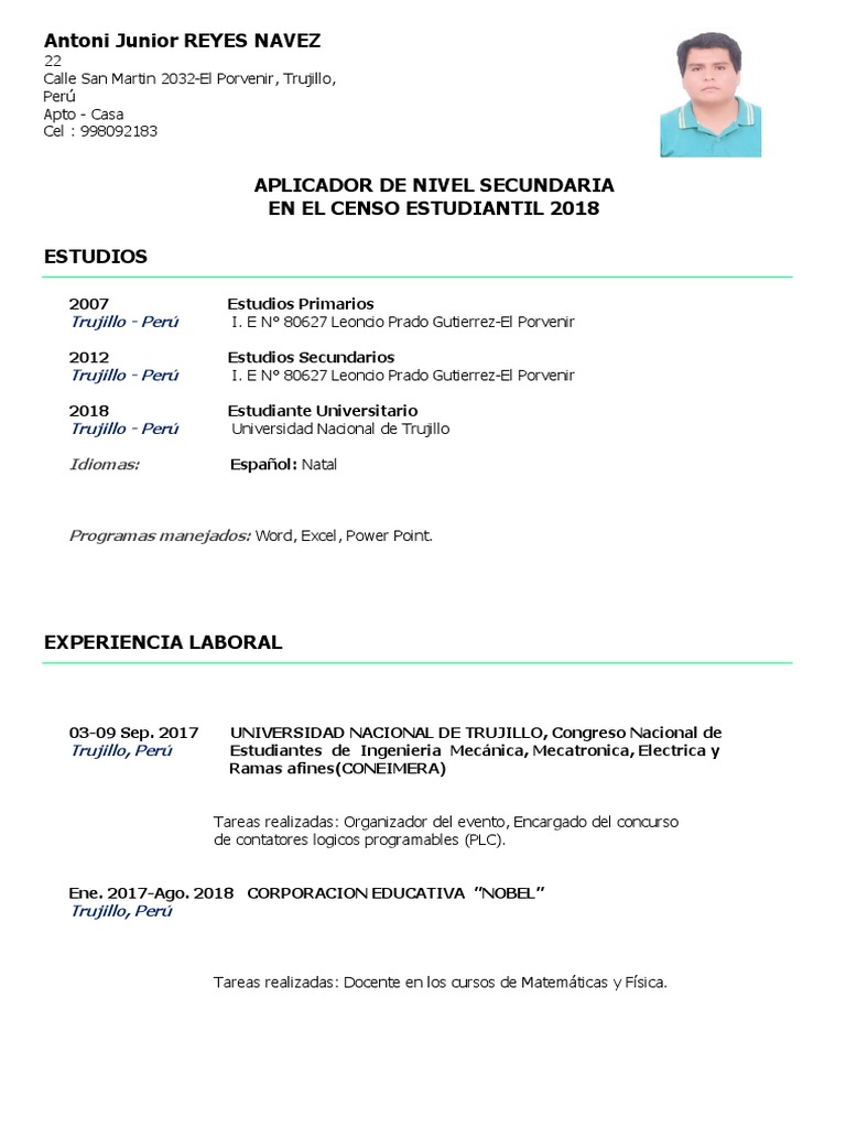31 Curriculum Vitae Clasico Azul | PDF