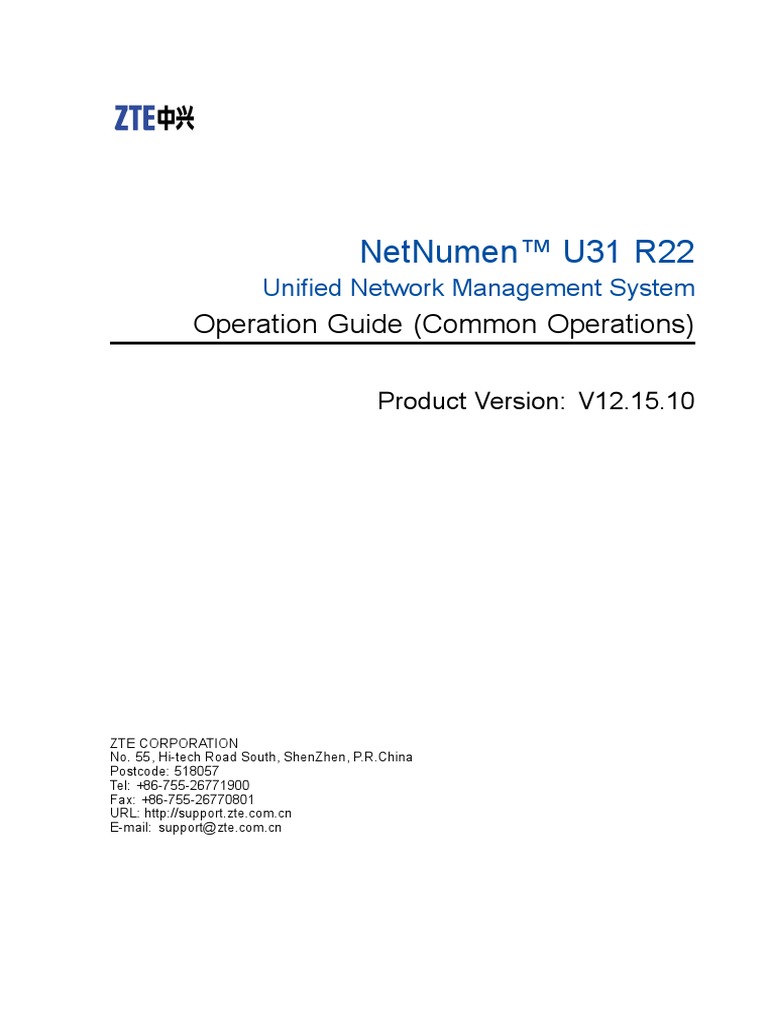 NetNumen U31 R22 (V12.15.10) Operation Guide (Common Operations) - V1.0 | PDF | Network Topology ...