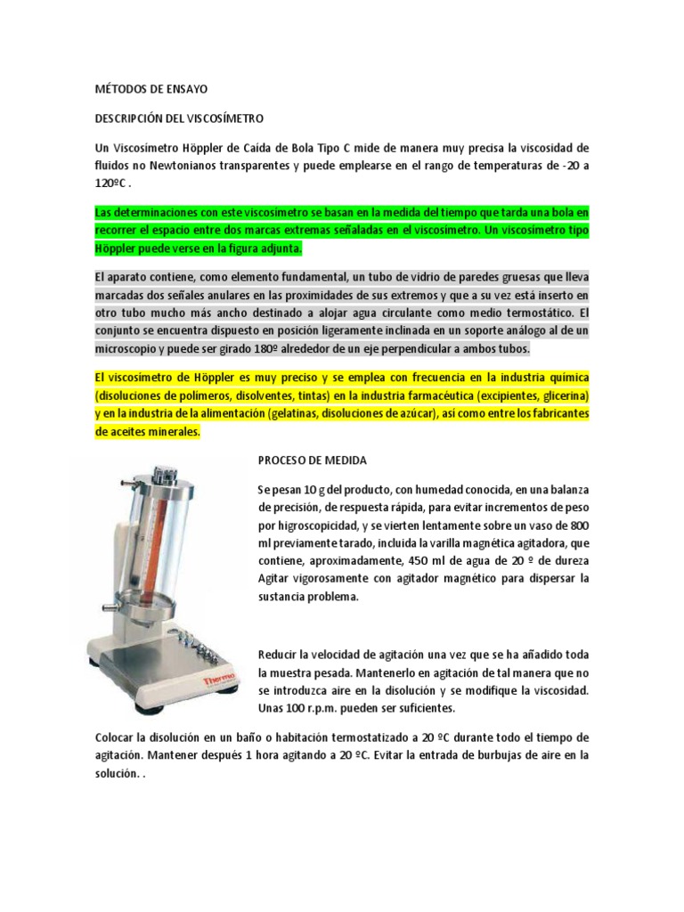 Viscosidad Hoppler | PDF | Concentración | Solvente
