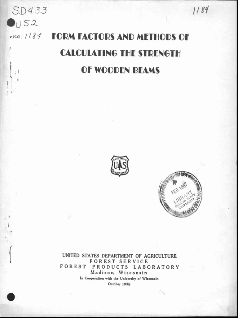 Form Factors and Methods for Calculating Wood Beam Strength | PDF ...