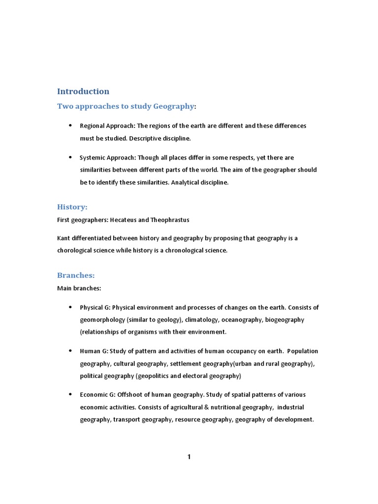 Two Approaches To Study Geography | PDF | Atmosphere Of Earth | Planets