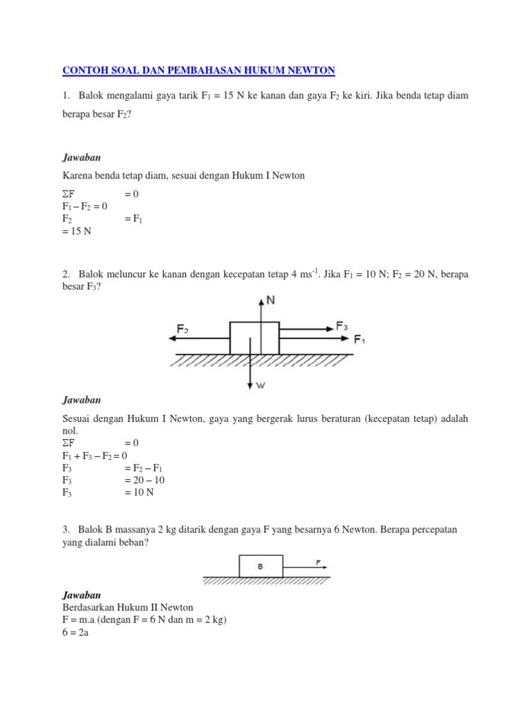 Soal Dan Pembahasan Hukum Newton | PDF | Metode & Bahan Ajar