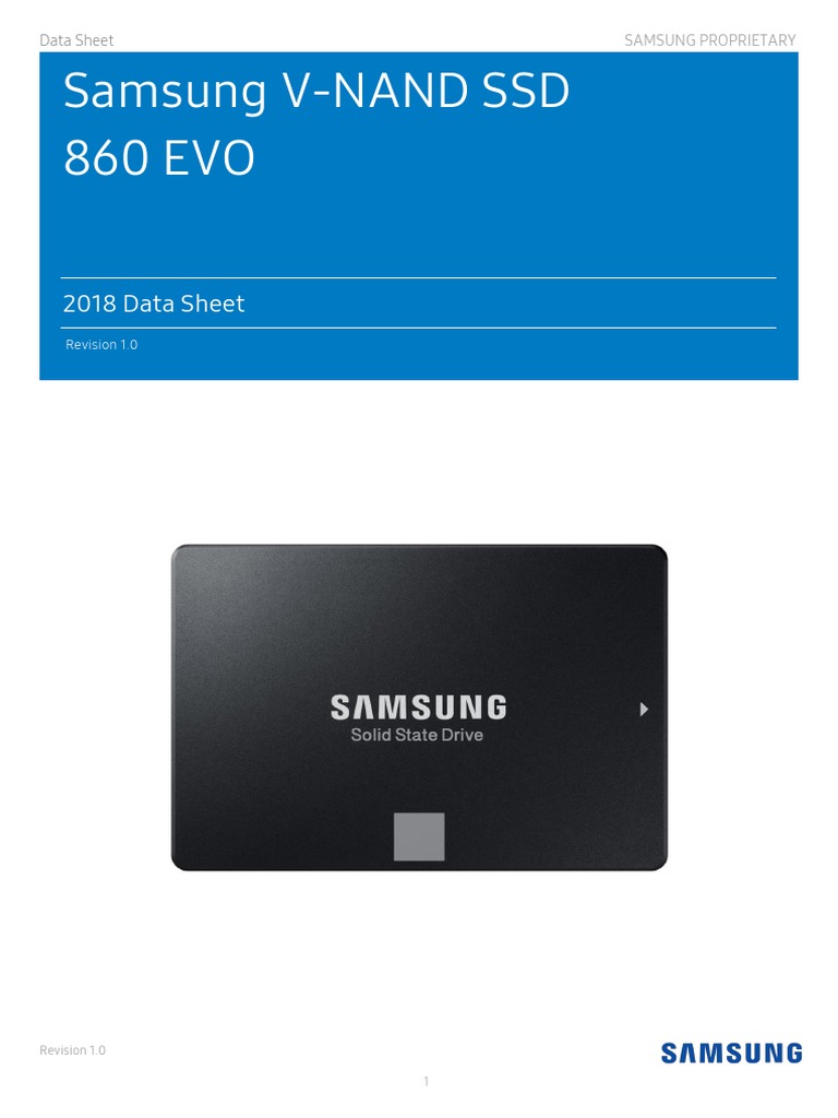 Samsung SSD 860 EVO Data Sheet Rev1 PDF | Download Free PDF | Solid State Drive | Flash Memory