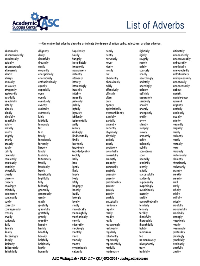 Lista De Adverbios Por Categoria El Adverbio | PPT