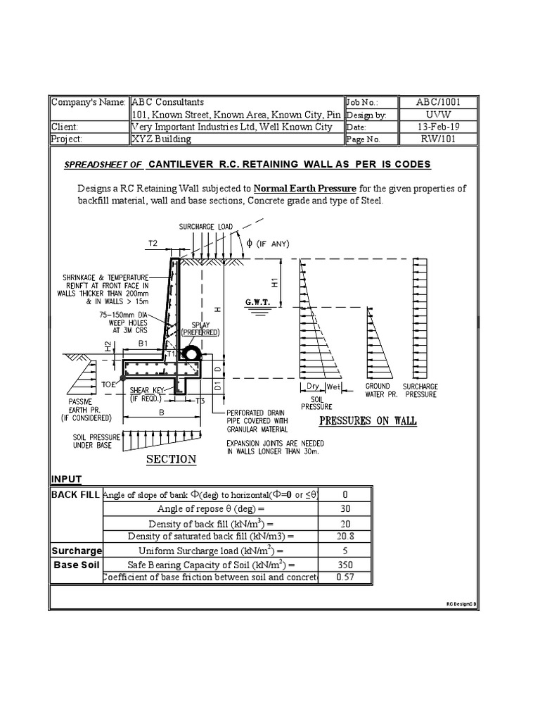 3.5 M Retaining Wall | PDF | Civil Engineering | Building Engineering