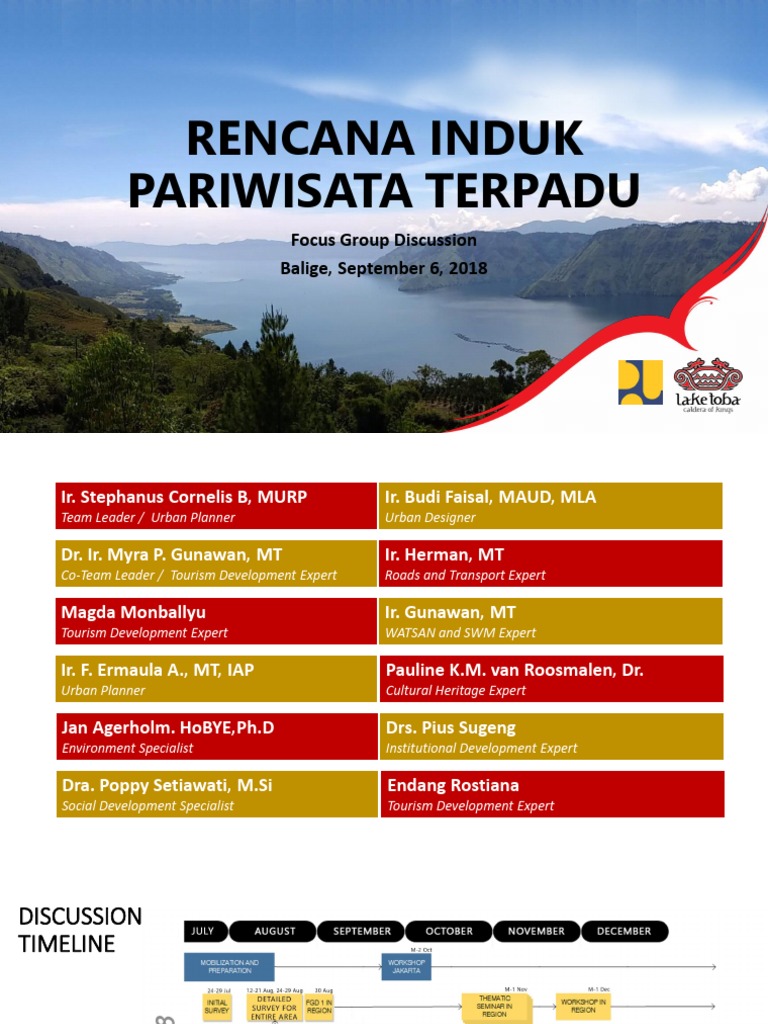 Laporan Pendahuluan ITMP Danau Toba | PDF | Tourism | Economic Sectors
