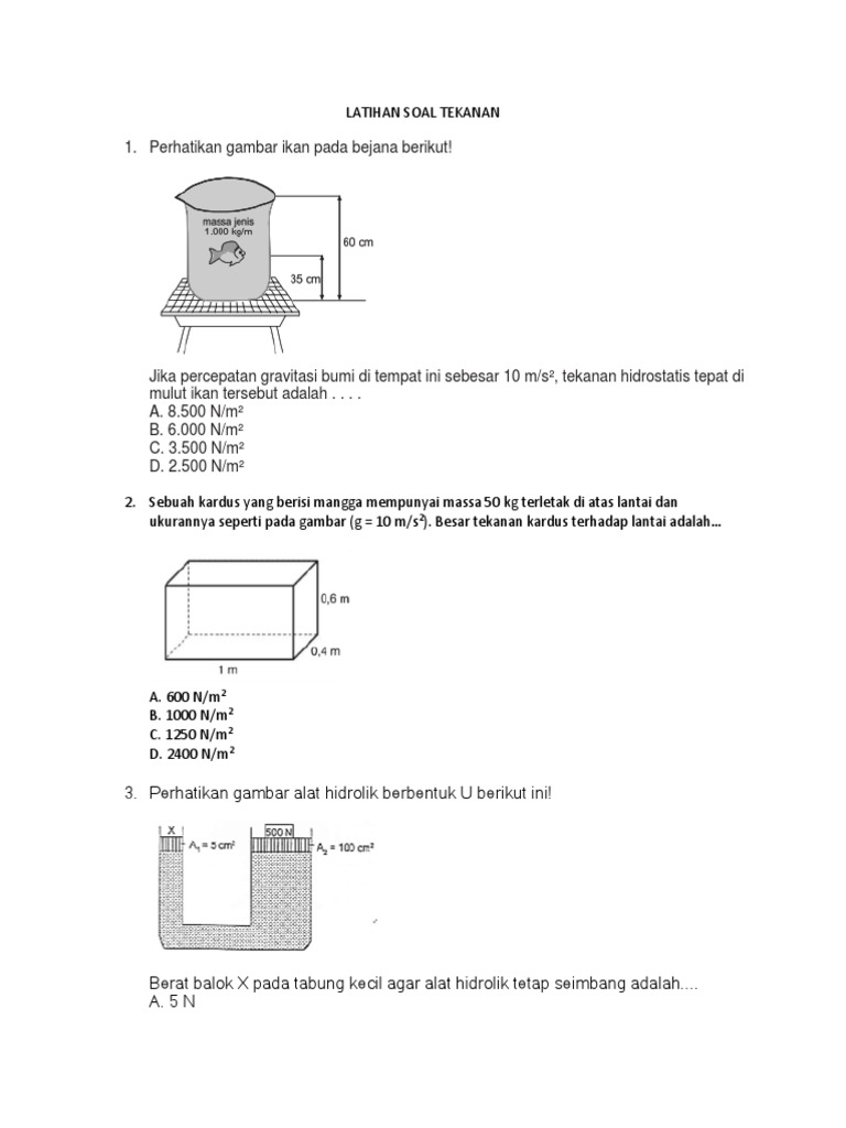 Latihan Soal Tekanan | PDF