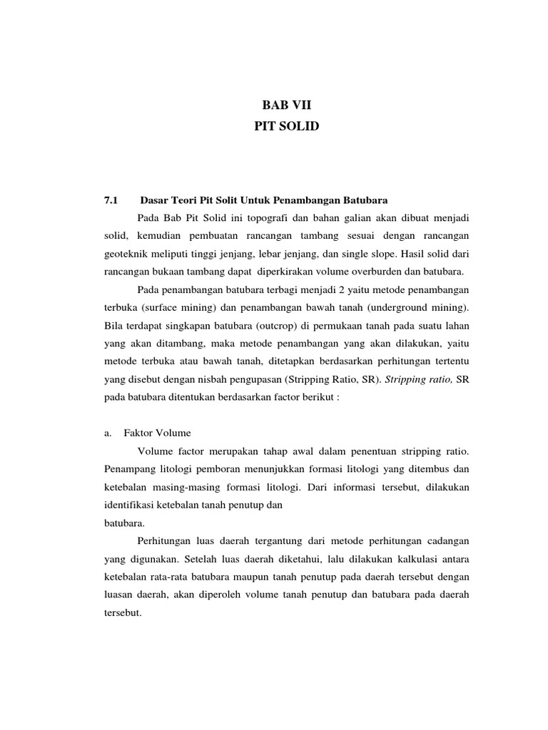 Laporan PIT SOLID | PDF