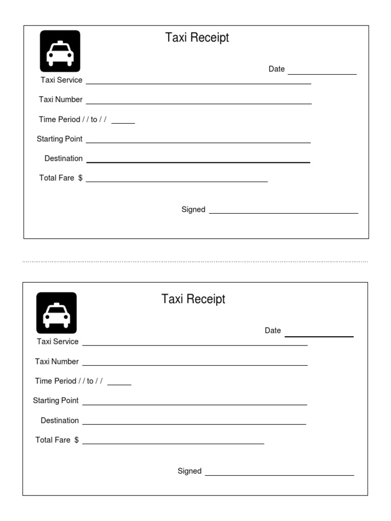 Taxi Receipt Template and Format | PDF | Business | Finance & Money ...