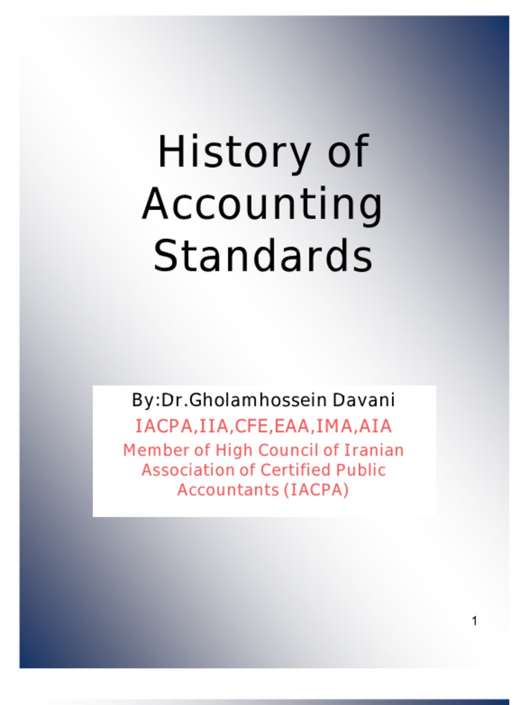 History of Accounting Standards | PDF