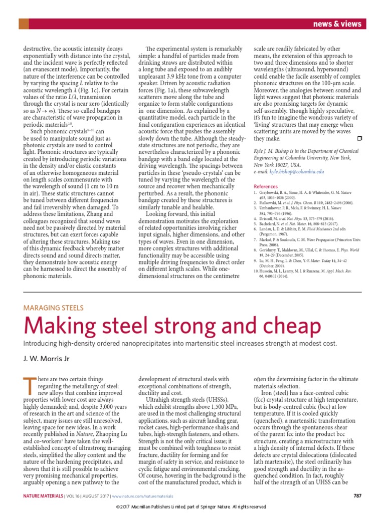 Maraging Steels - Making Steel Strong and Cheap | PDF | Dislocation | Steel