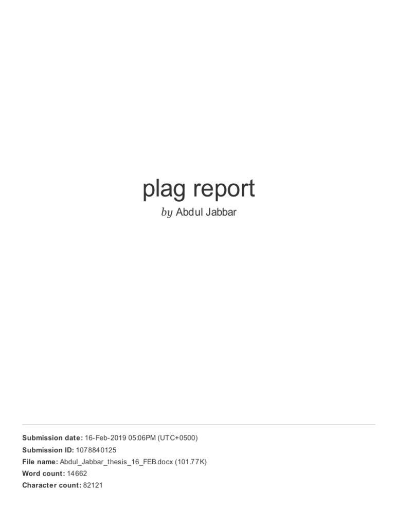 Plag Report | PDF